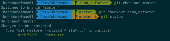Git: Apply Changes from Branch as Unstaged Changes - Bernhard Knasmüller on Software Development