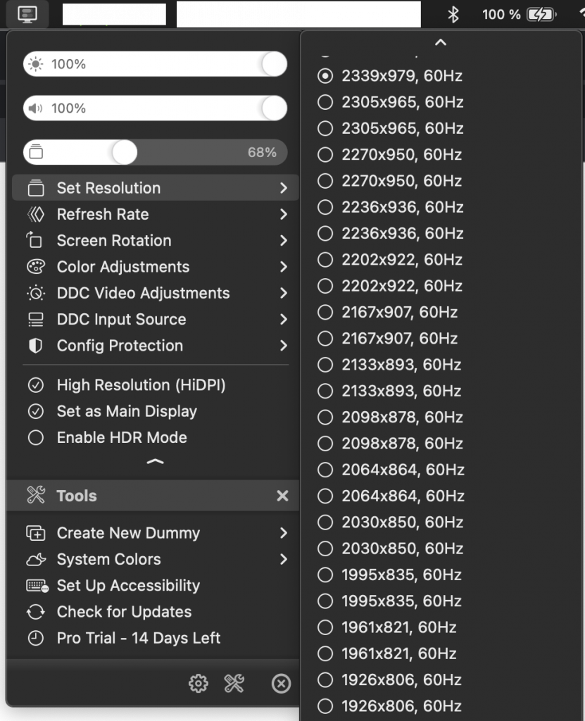 Scaled HiDPI-Mode on an LG Ultrawide with a 16" MBP 2019 - Bernhard ...